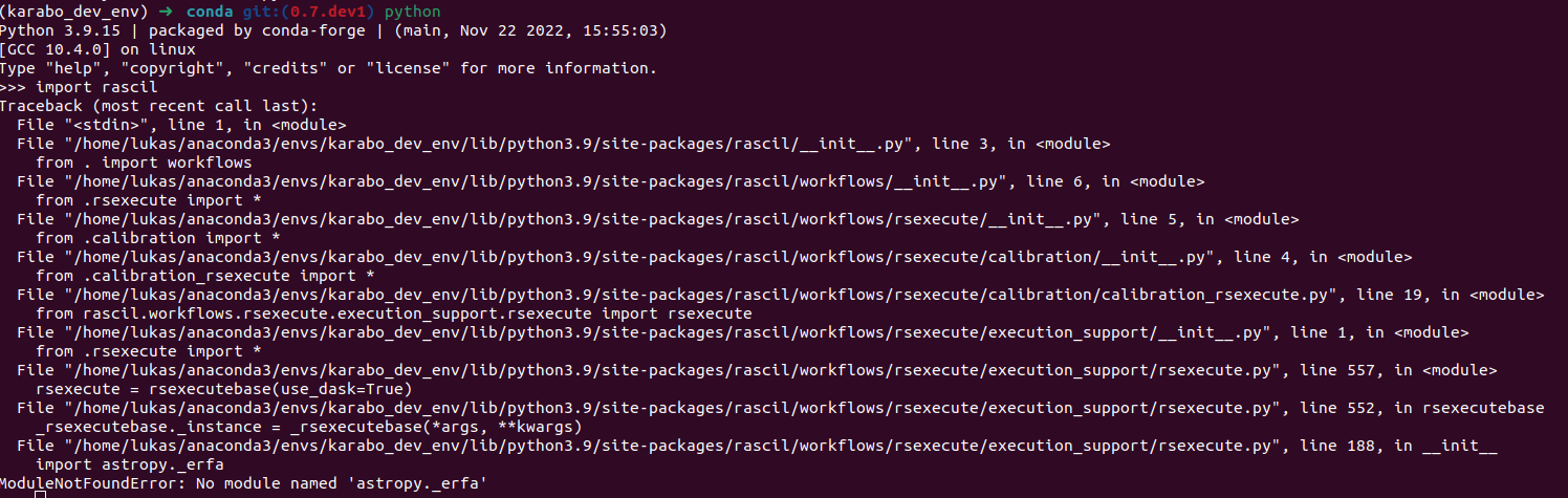 astropy 5.2 ModuleNotFoundError · Issue #232 · i4Ds/Karabo-Pipeline · GitHub