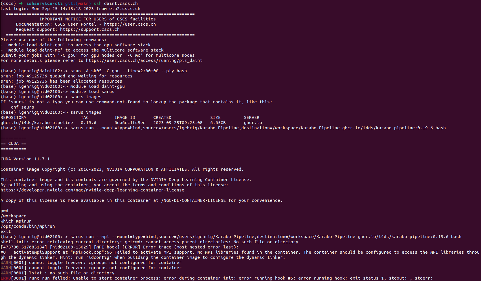 Docker Image is usable with Sarus on the CSCS cluster · Issue #512 · i4Ds/Karabo-Pipeline · GitHub