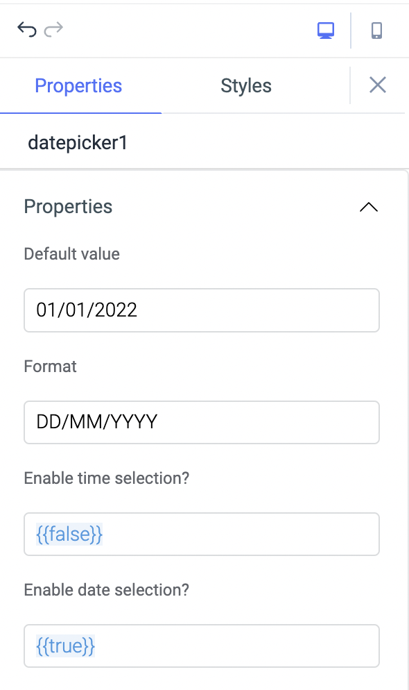 Add toggle button to enable widget properties · Issue #3576 · ToolJet ...