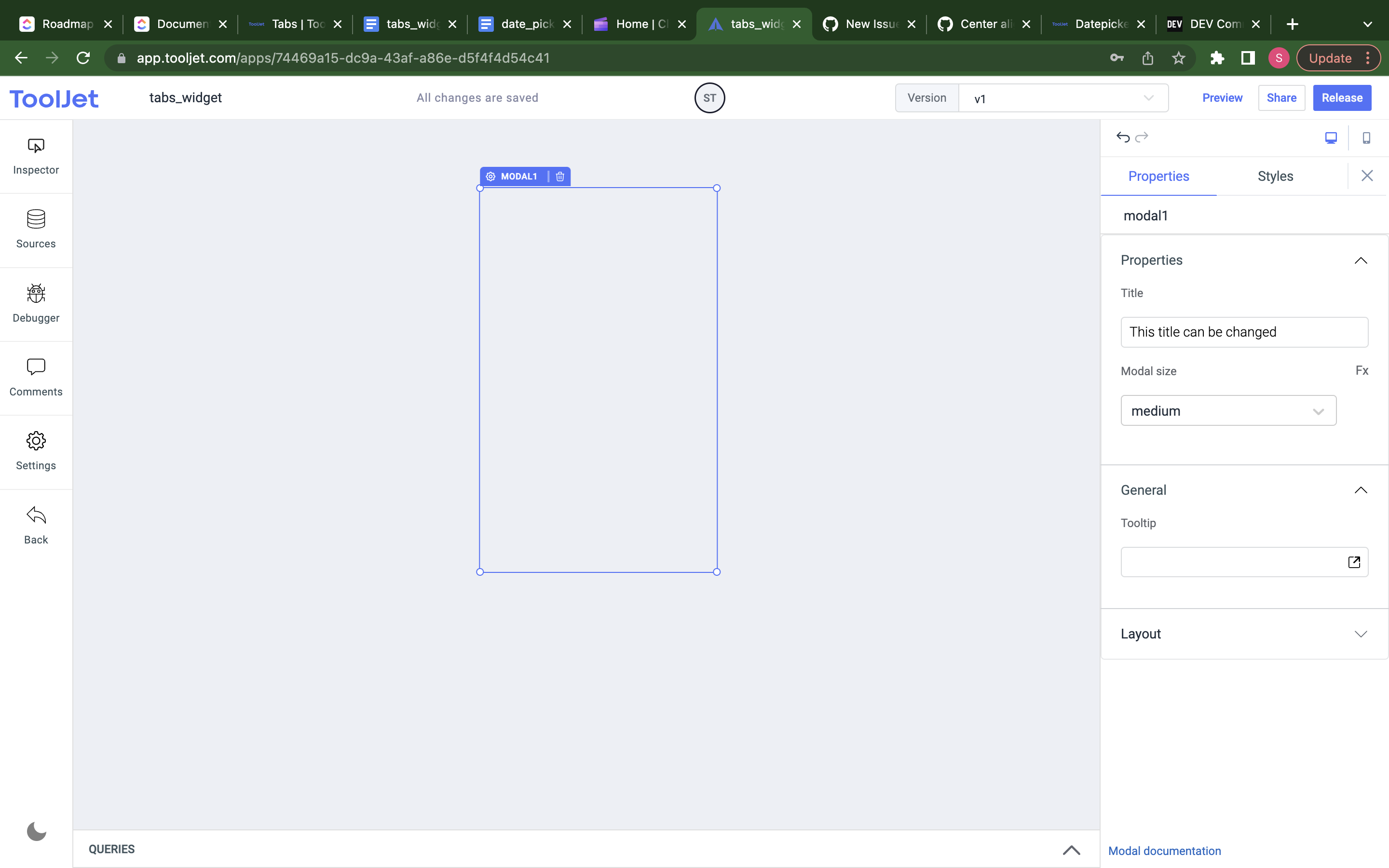 Remove tooltip option from Modal widget · Issue #3579 · ToolJet/ToolJet · GitHub