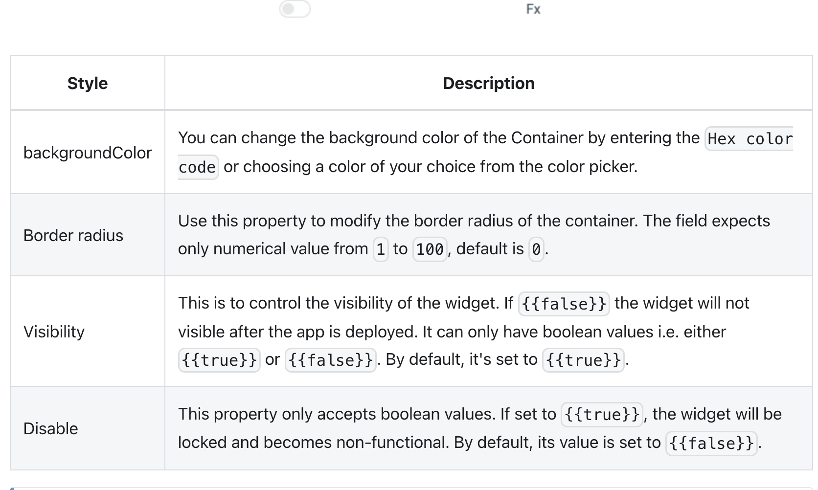 [docs]: Typo mistake in container widget properties · Issue #3583 · ToolJet/ToolJet · GitHub