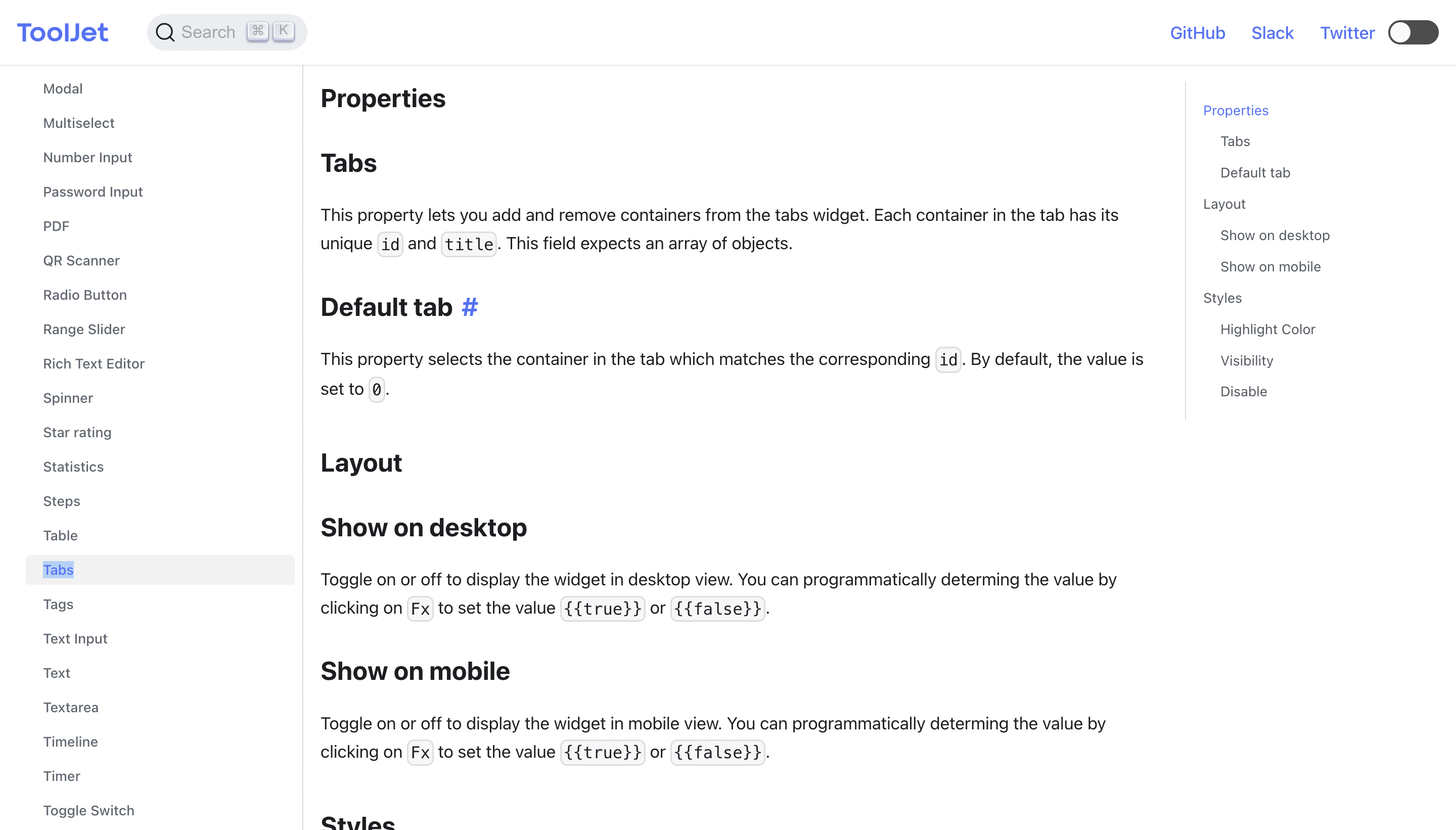 [docs]: Content update in Tabs widget · Issue #3593 · ToolJet/ToolJet ...