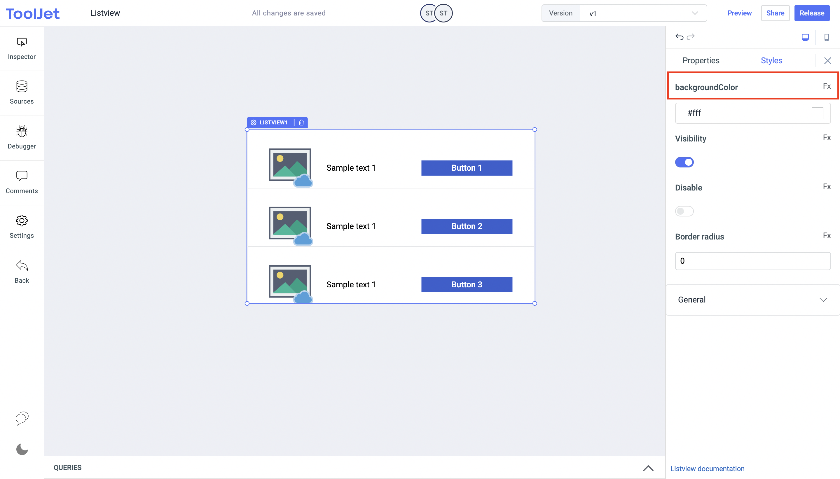 [Listview]: Minor Text correction under styles · Issue #3963 · ToolJet/ToolJet · GitHub