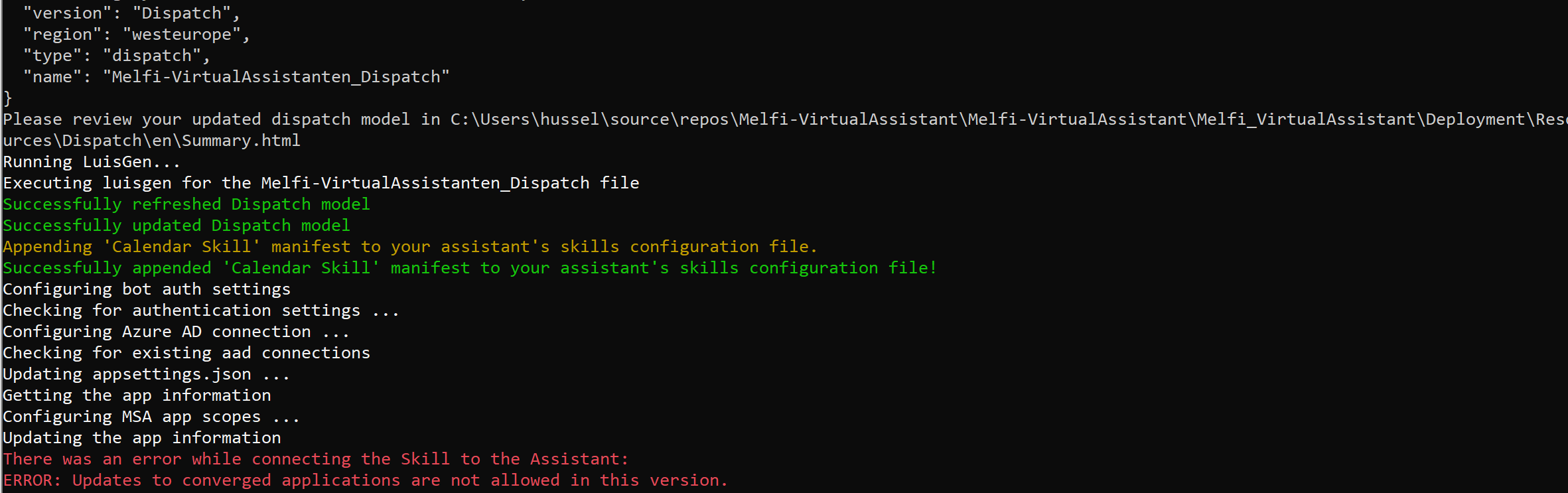 Cannot link the Calendar Skill with my VA · Issue #1550 · microsoft/botframework-solutions · GitHub