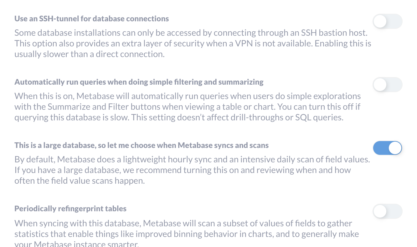 Metabase is continuously firing up table scan queries · Issue #9163 · metabase/metabase · GitHub