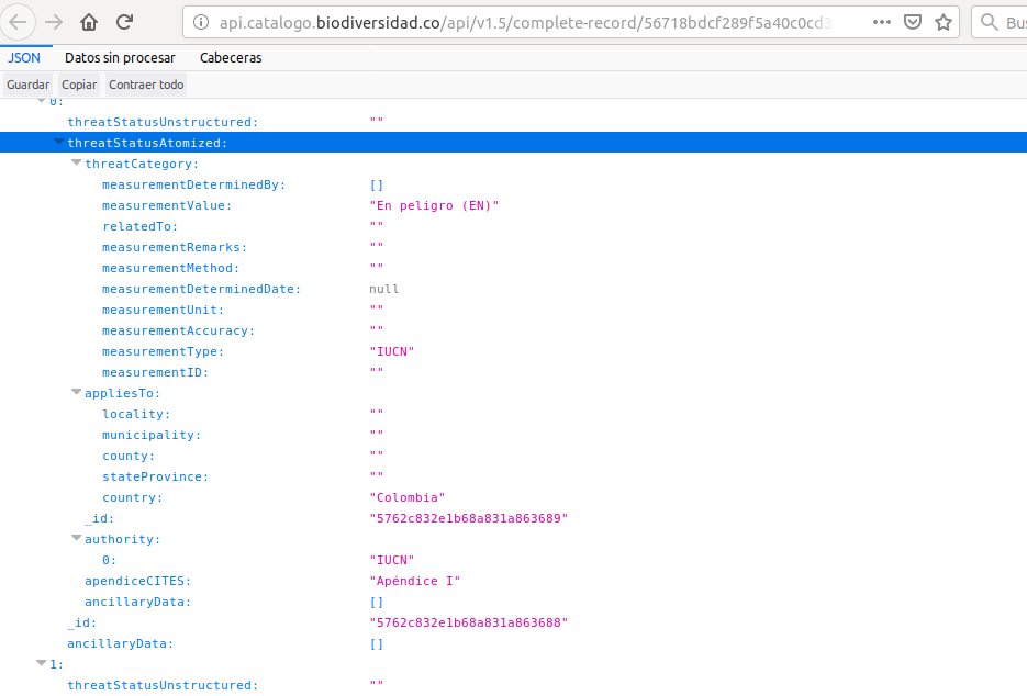Estado de amenaza | No se muestra toda la información de la sección ...