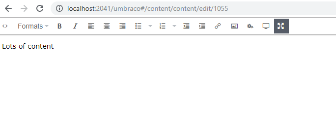 V8: Content tree blocks TinyMCE in fullscreen · Issue #5600 · umbraco/Umbraco-CMS · GitHub