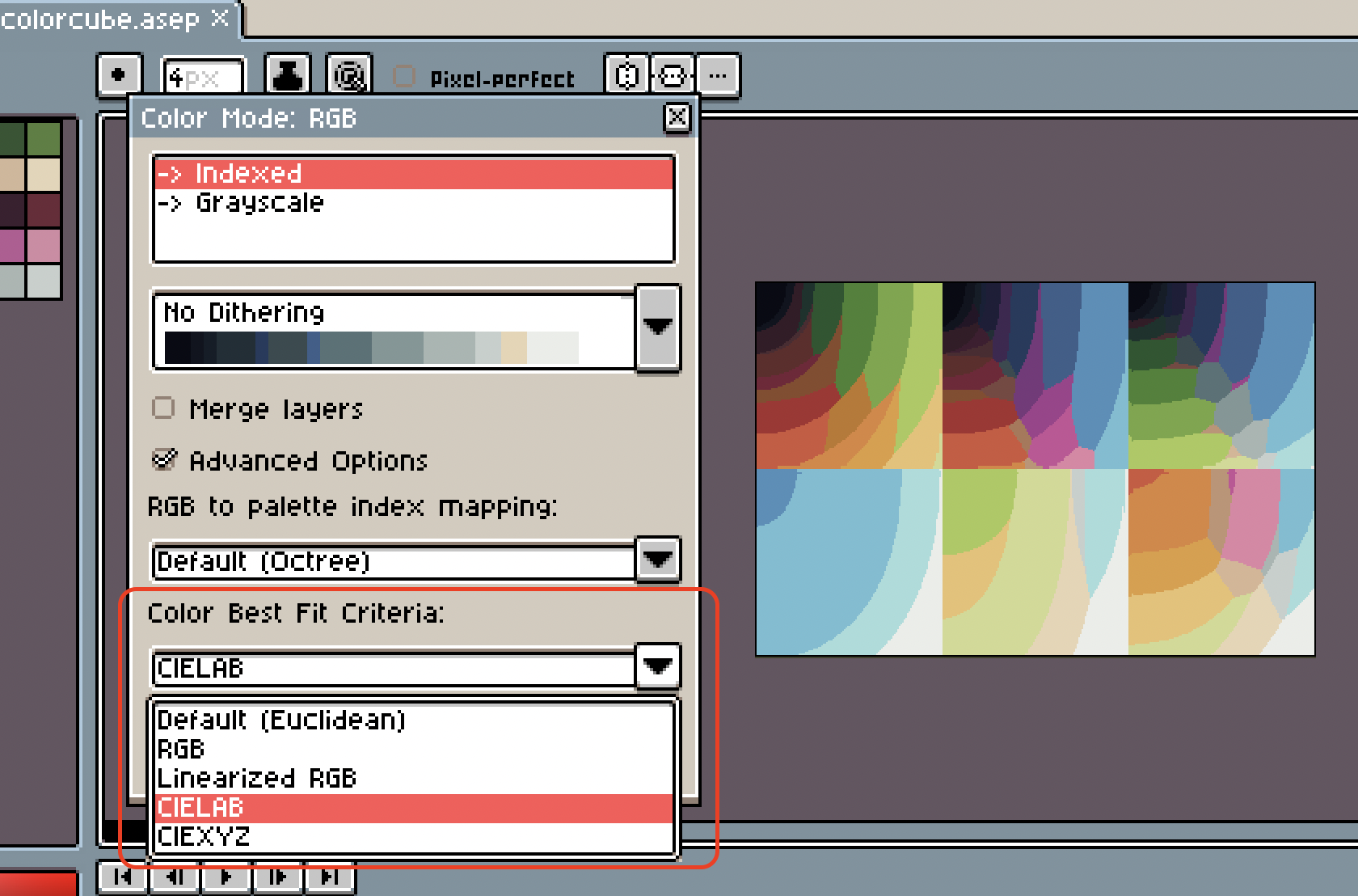 Improve the octree quantization method using better Euclidean color distance · Issue #2787 ...