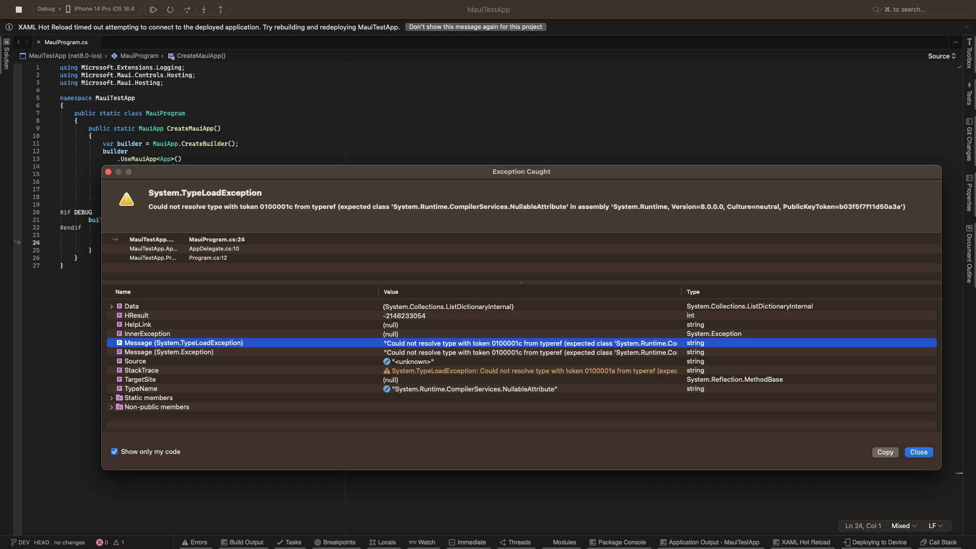 [regression/8.0.0-preview.7.8842] System.TypeLoadException with .NET 8 · Issue #17136 · dotnet ...