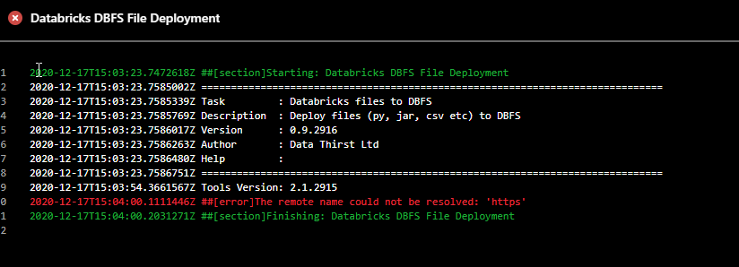 Deploying Files to DBFS · Issue #37 · DataThirstLtd/databricks.vsts.tools · GitHub