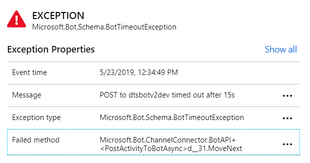 Bot time out exception - could not send "retry" · Issue #1937 · microsoft/botbuilder-dotnet · GitHub