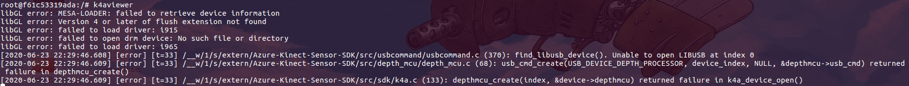 Cant Access Azure Kinect Via K4aviewer In Docker Container · Issue