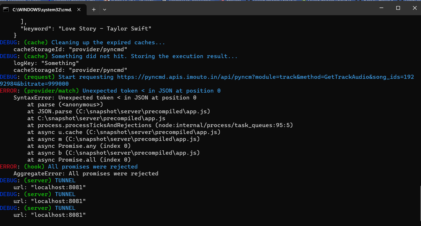 最近pyncmd经常无法找到音源（网易云版权）域名pyncmd.apis.imouto.in无法稳定连接 · Issue #1226 · UnblockNeteaseMusic/server ...