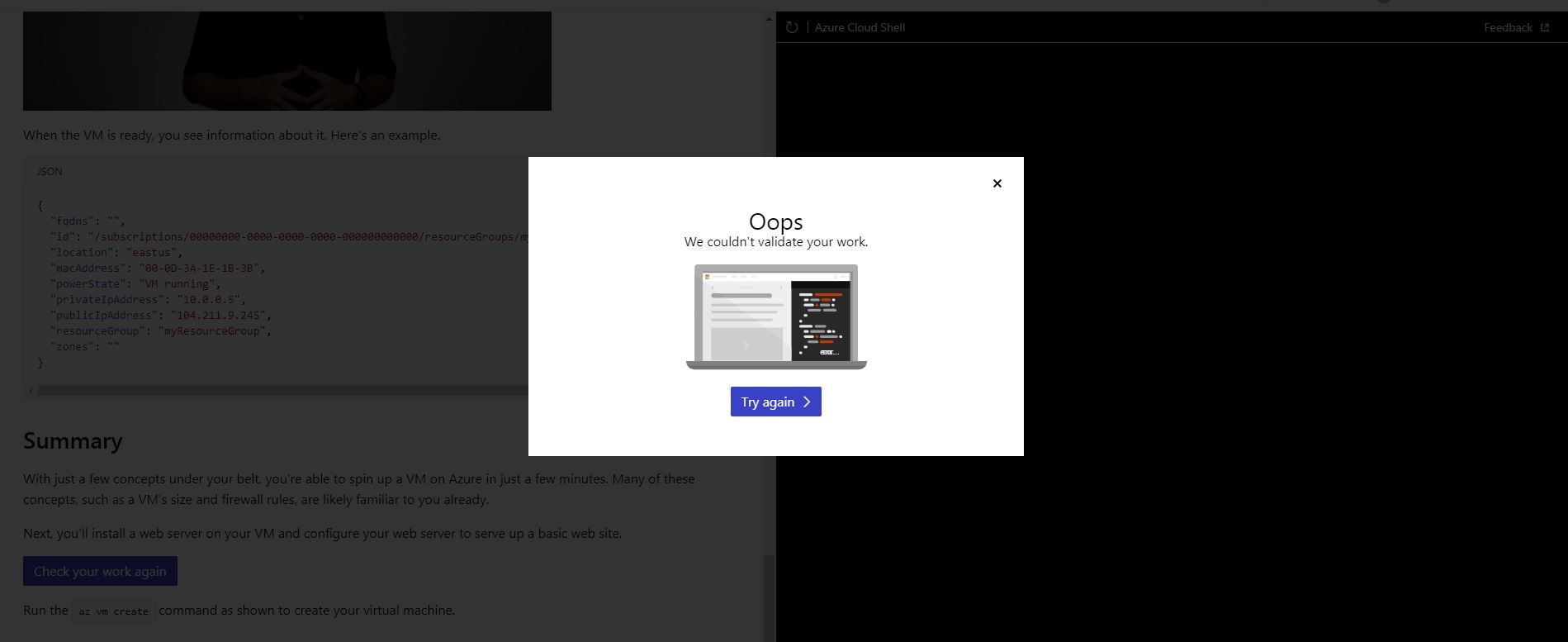 Cloud Shell in Microsoft Learn - Intialization Problem · Issue #755 · MicrosoftDocs/feedback ...