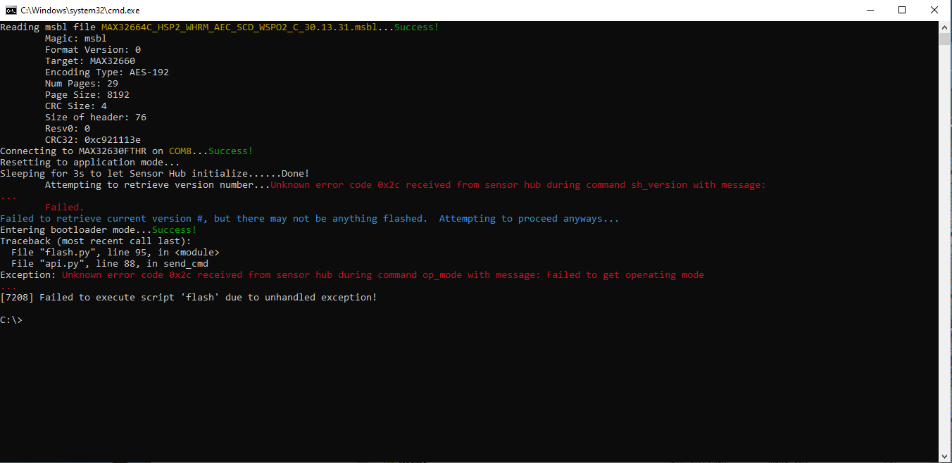 Error while programming MAX32664C · Issue #1 · analogdevicesinc/MAX32630FTHR_msbl_flasher · GitHub