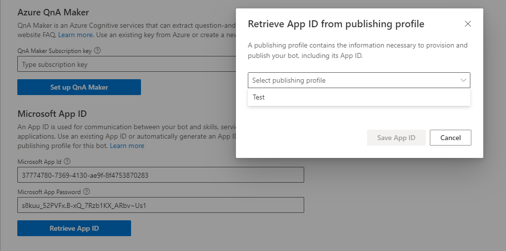 [3 29 Bugbash] App Settings Not Populated When I Open In Composer To An Existing Bot · Issue