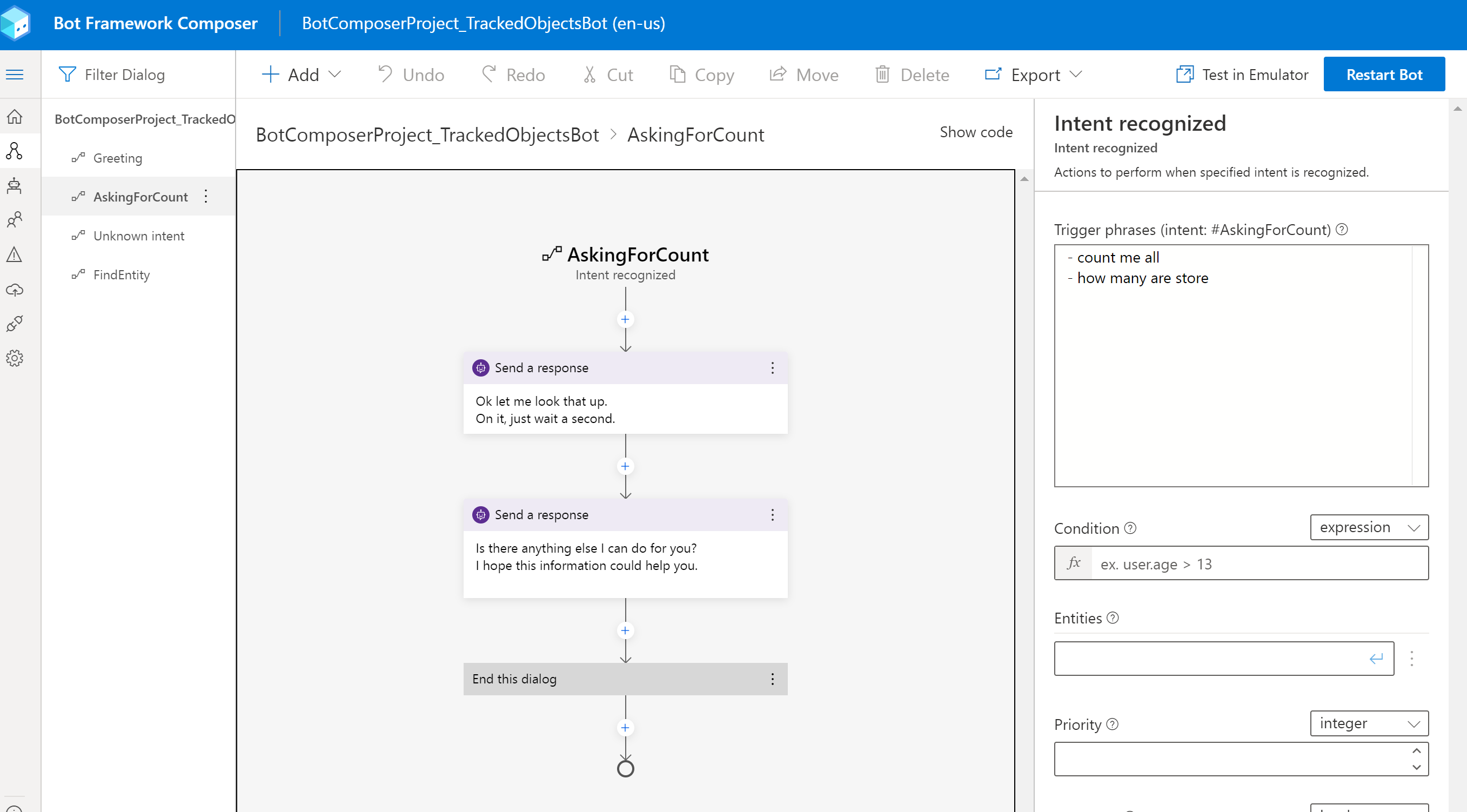 Published Bot won't work via Direct Channel. Bot responds "Value cannot be null. (Parameter 'key ...