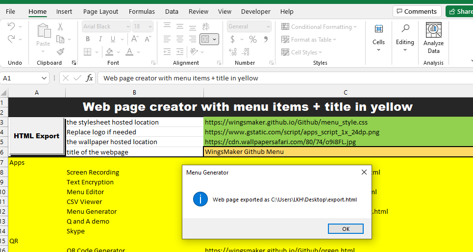 GitHub - WingsMaker/menu_generator: create webpage with pulldown menu ...