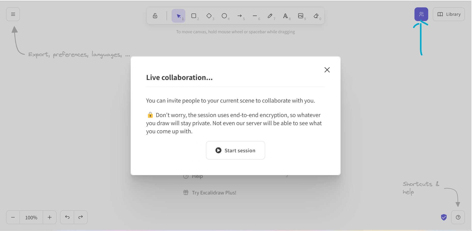 Live Collaboration button not there in react excalidraw component · Issue #6108 · excalidraw ...