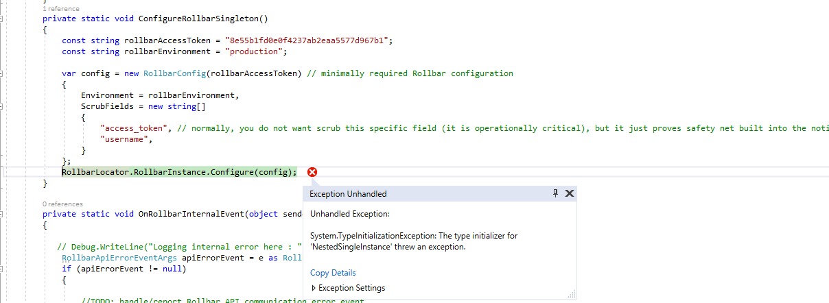 Not able to get correct traceback · Issue #153 · rollbar/Rollbar.NET · GitHub