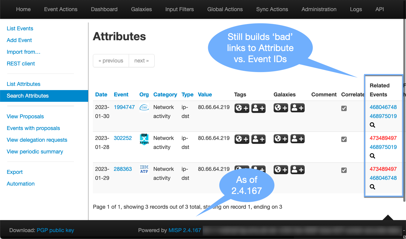 Bug Related Events Column Lists Invalid Events · Issue 8738 · Mispmisp · Github 