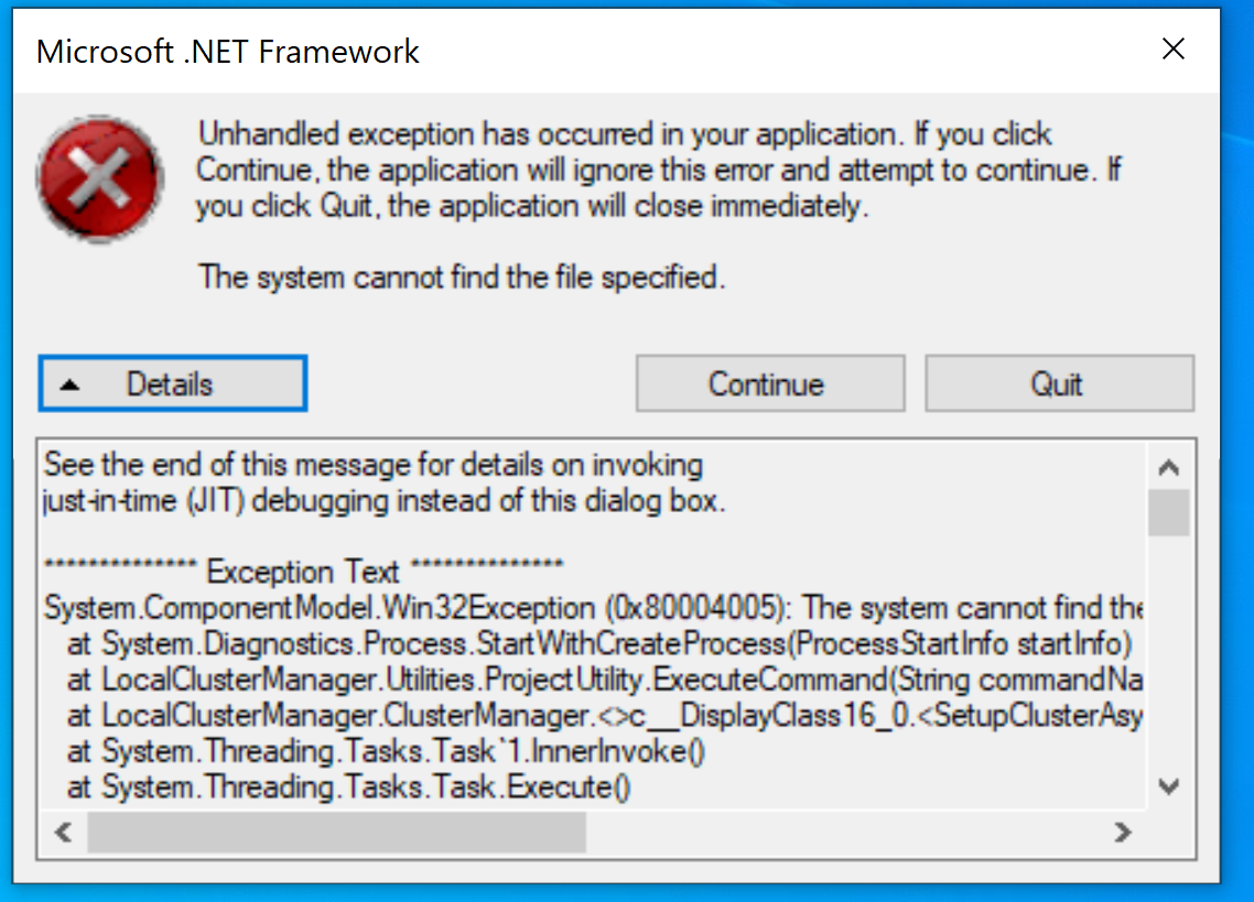 [BUG] -not able to start the local cluster · Issue #1250 · microsoft/service-fabric · GitHub