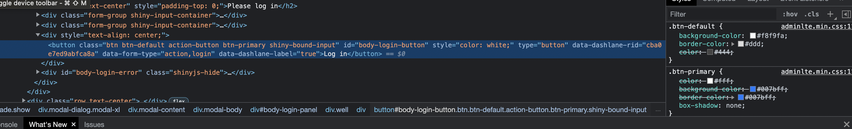 White font color on login button is difficult to see · Issue #58 · PaulC91/shinyauthr · GitHub
