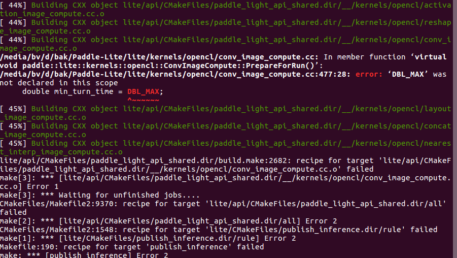 arm_linux编译遇到问题 · Issue #3821 · PaddlePaddle/Paddle-Lite · GitHub