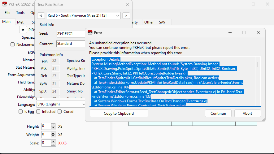 Error on Raid Viewer/Editor · Issue #4 · Manu098vm/Tera-Finder · GitHub
