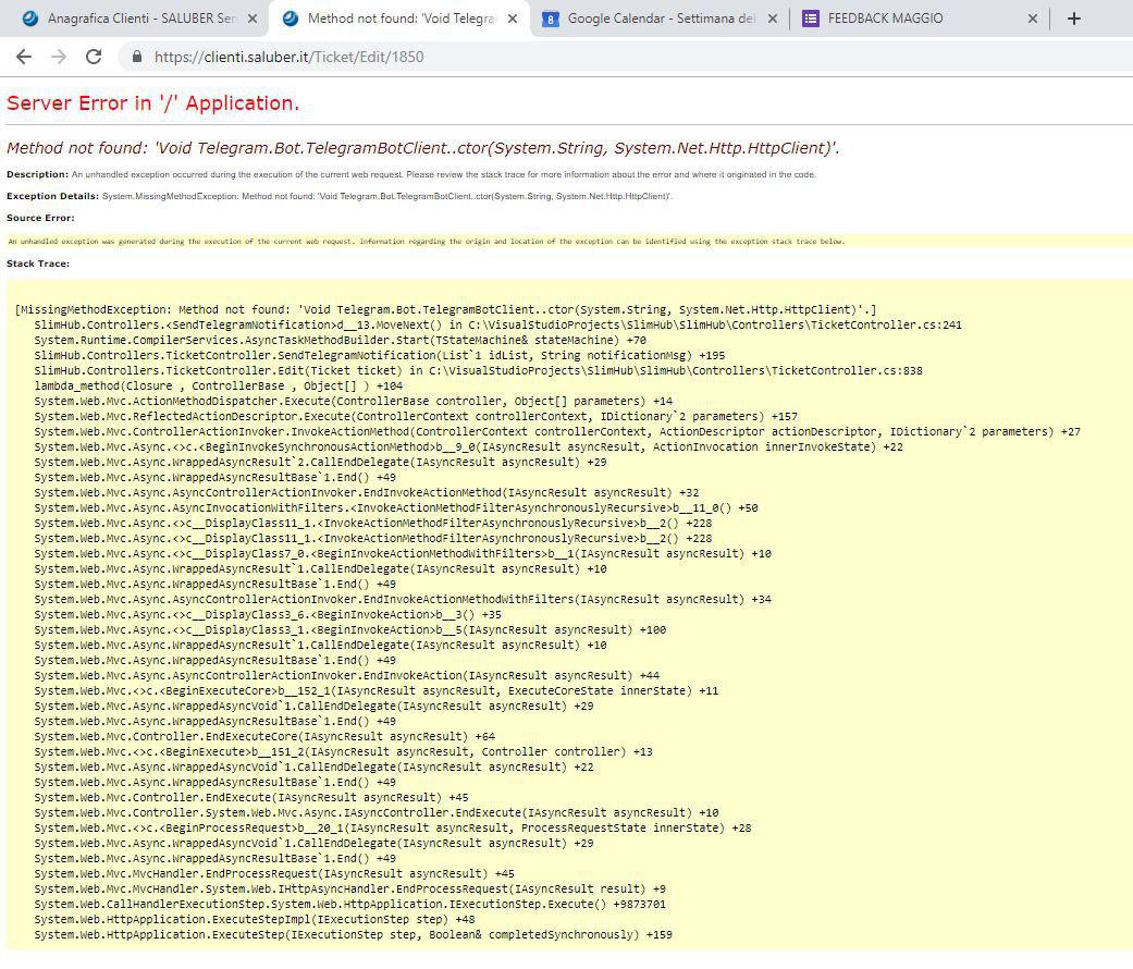 Missingmethodexception When Calling Await Bot Sendtextmessageasyn · Issue 820 · Telegrambots