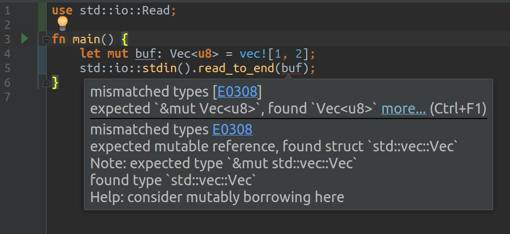 Reference and value as arguments are the same · Issue #2412 · intellij-rust/intellij-rust · GitHub