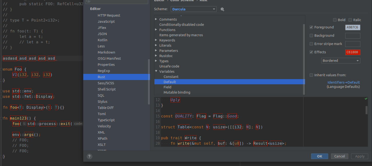 Syntax highlighting recognizes everything as variable by default ...