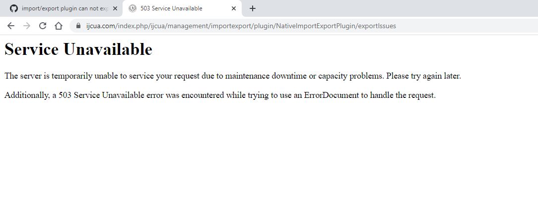 import/export plugin can not export the specific issues because there ...