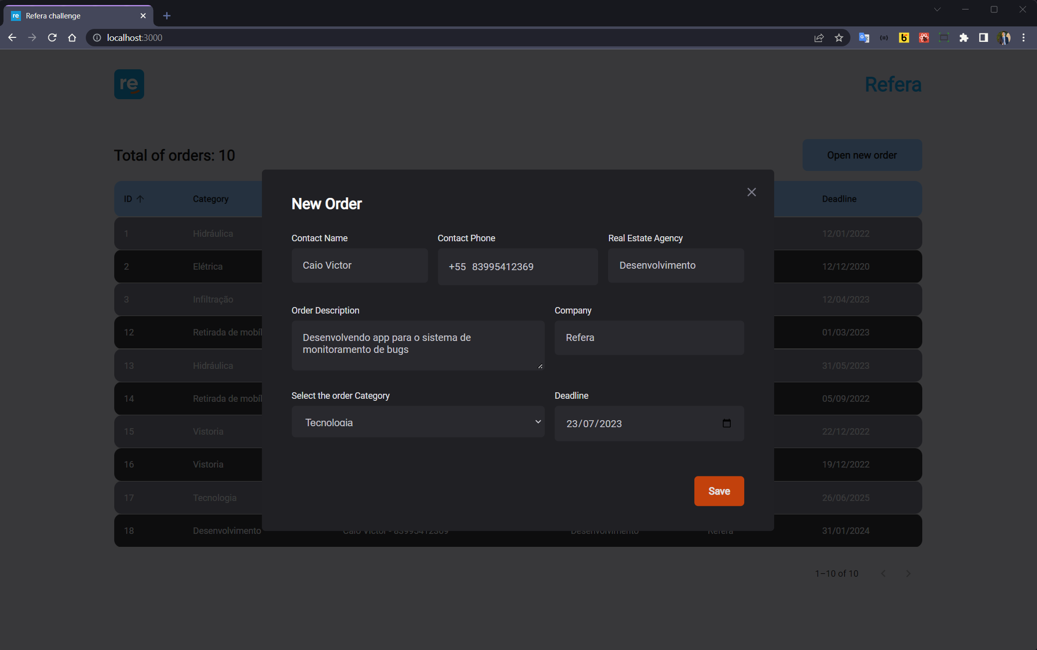 GitHub - bielpatricio/refera_fullstack_challenge: Refera - Fullstack Code Challenge