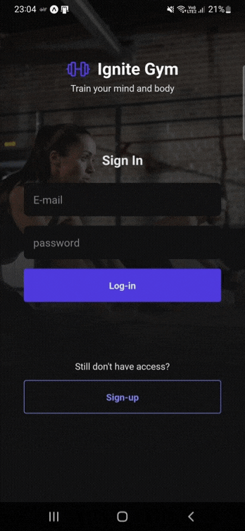 GitHub - bielpatricio/ignite_gym: Project from Ignite React Native from Rocketseat