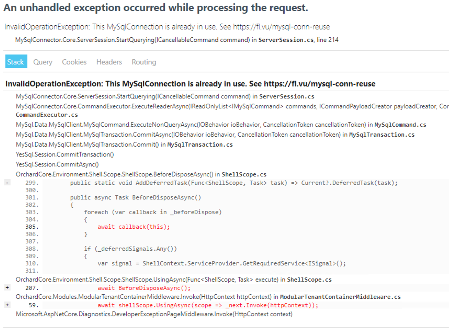 Use Isession In Eventhandler Will Cause Mysqlconnection Is Already In Use Exception · Issue