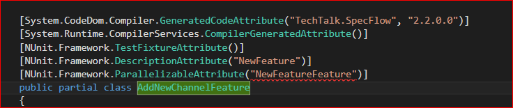 Generated *.feature.cs files for NUnit that could not be compiled when ...