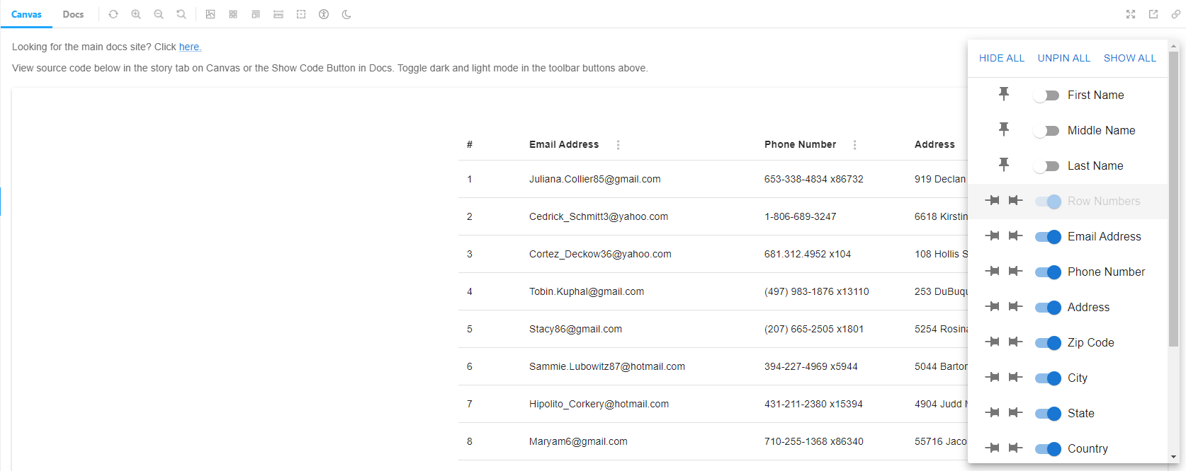 Hide pinned columns leave white spaces and leads to errors when enableColumnVirtualization is ...