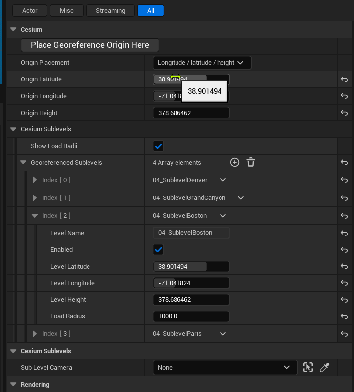 Changing sublevel origin does not change the origin of the `CesiumGeoreference` · Issue #1026 ...