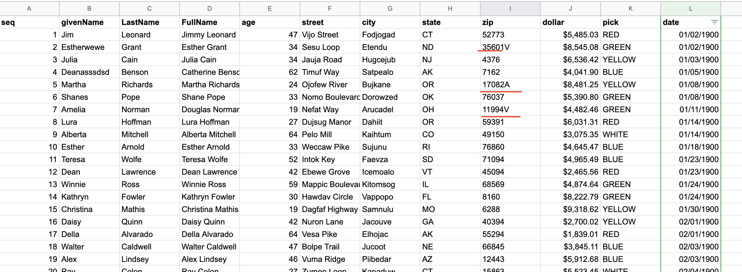  Bug Google Sheets Issue With A Column That Has Different Data 