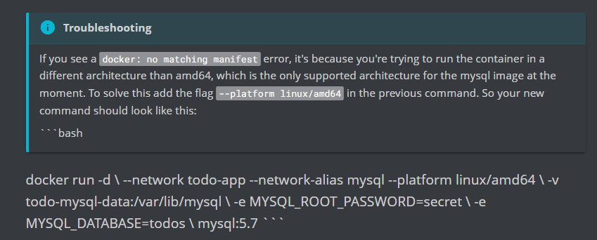 Bug In Formatting Of Multi Container Apps Section · Issue 258 · Docker Getting Started · Github
