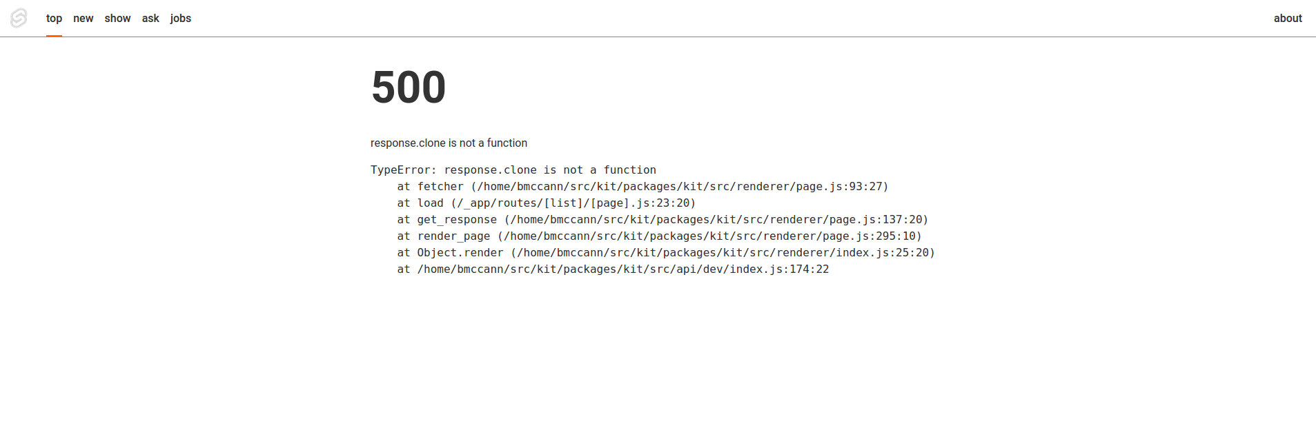 Error Handling Is Broken · Issue 280 · Sveltejskit · Github