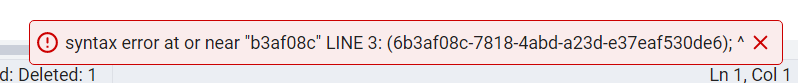 when trying to delete an row/entry from the table using pgAdmin, it's throwing an Error · Issue ...