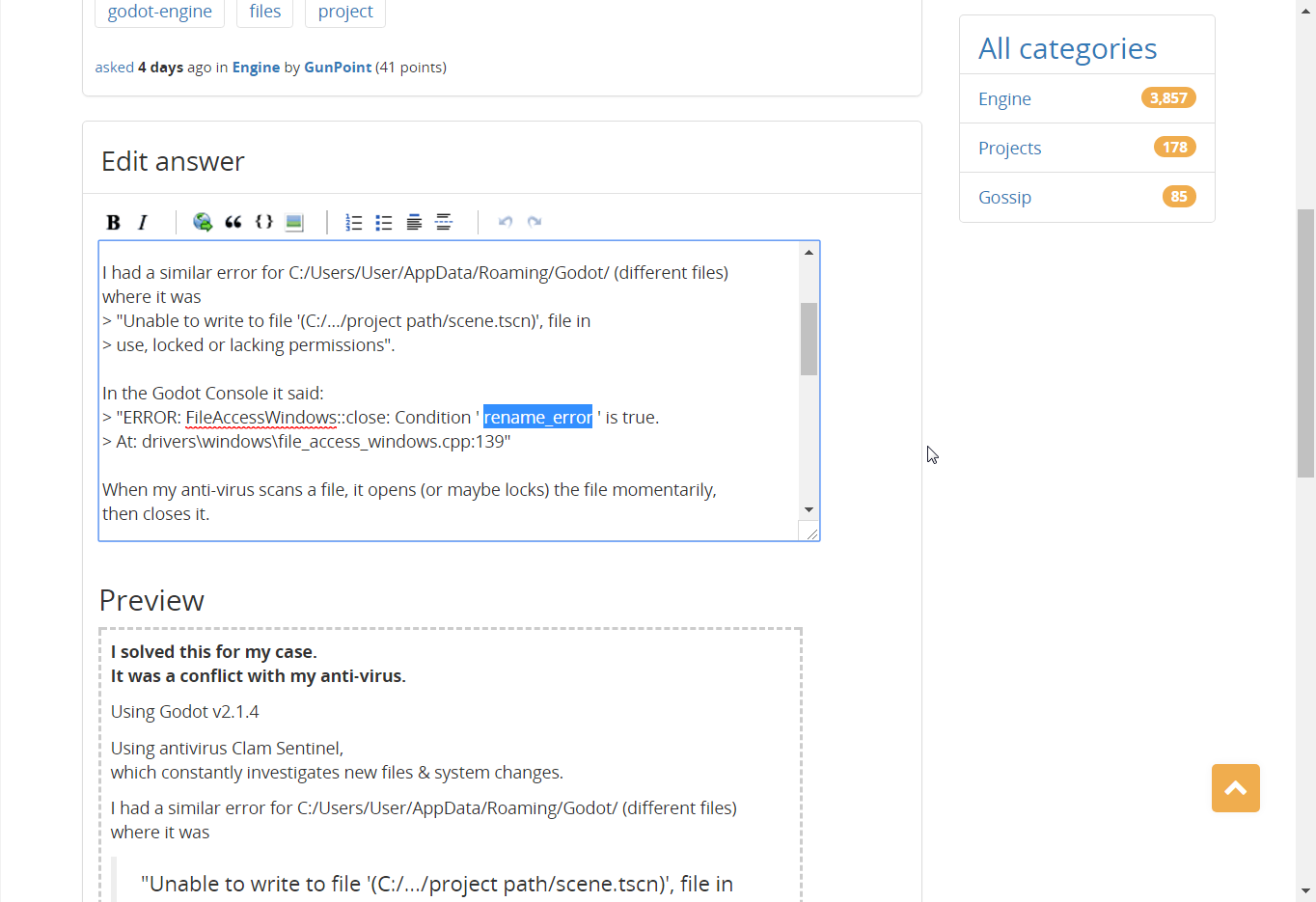 Qa Backend Parsing Problem For Comments · Issue 4 · Godotenginegodot Question2answer · Github