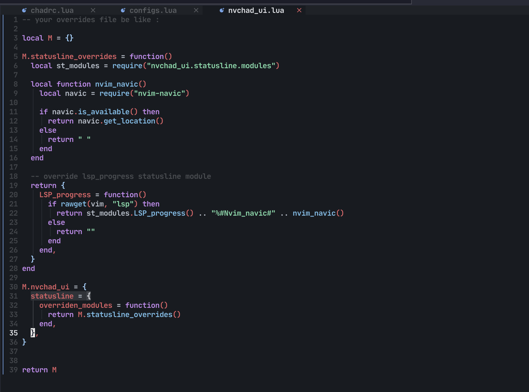 statusline can display current code context ? · Issue #1636 · NvChad/NvChad · GitHub