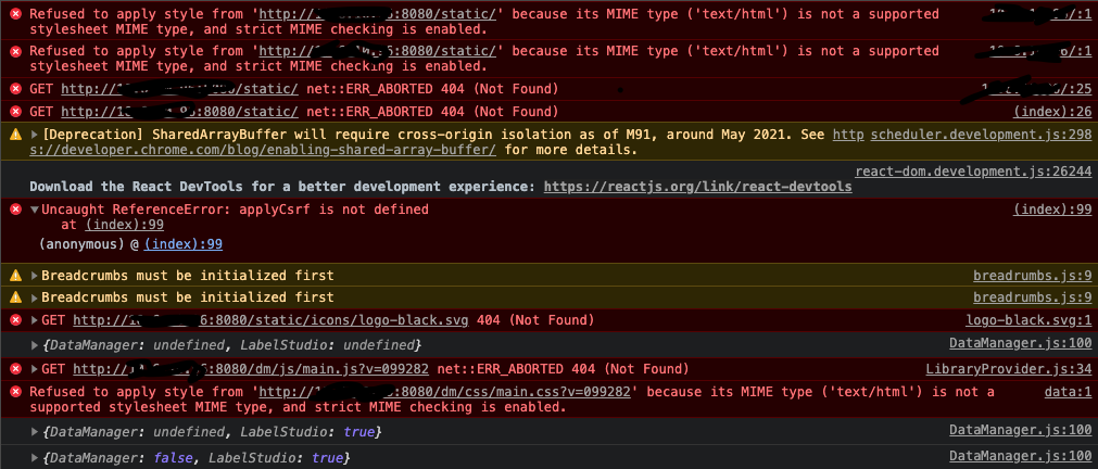 Empty html for projects/ page at startup · Issue #658 · HumanSignal/label-studio · GitHub
