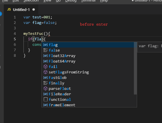 Pressing the Enter key in the code smart prompt will clear the ...