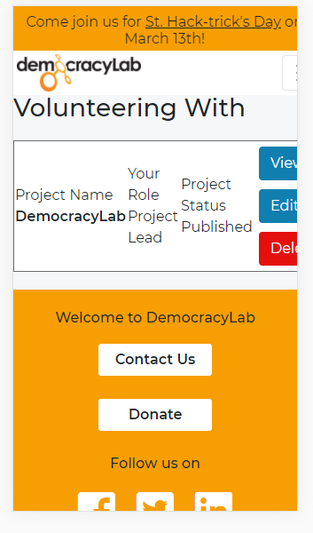 My Projects: Buttons are cut off on 320px mobile view · Issue #540 · DemocracyLab ...