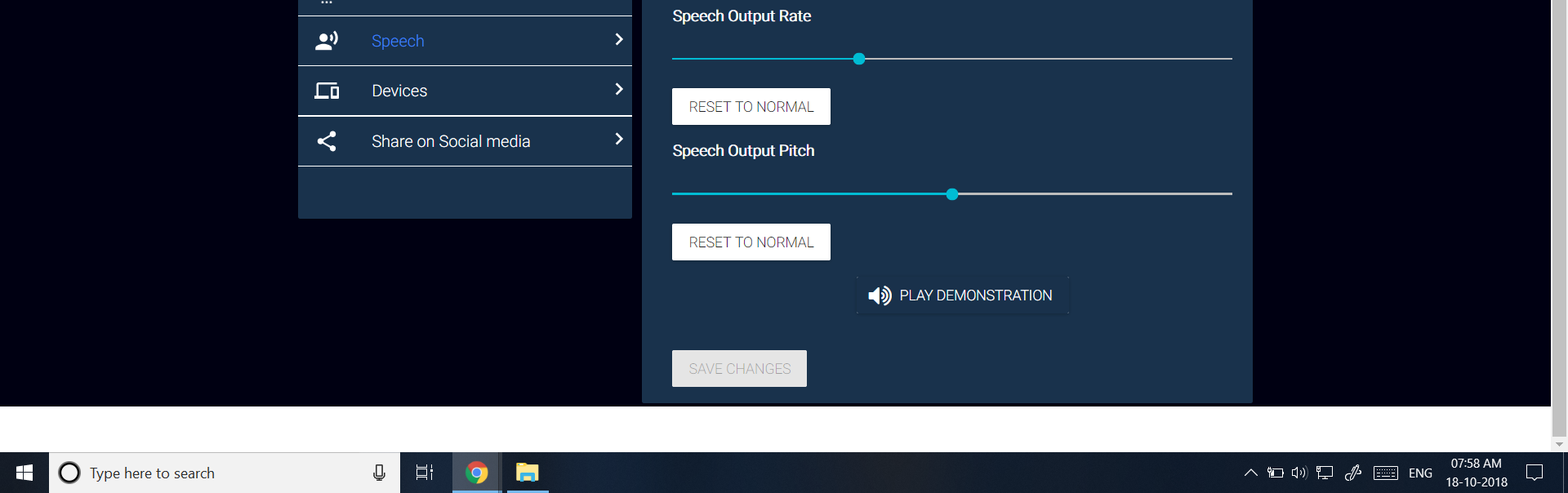 Theme is not uniform at bottom of speech setting · Issue #1622 · fossasia/susi.ai · GitHub