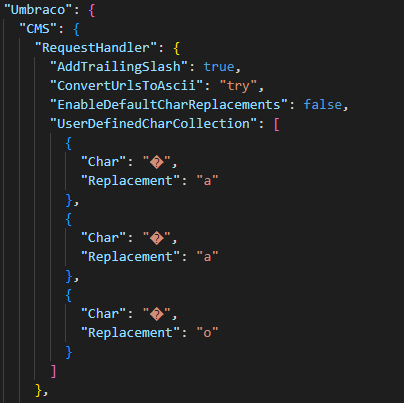User defined url char replacement appsetting causes exception during startup · Issue #12406 ...